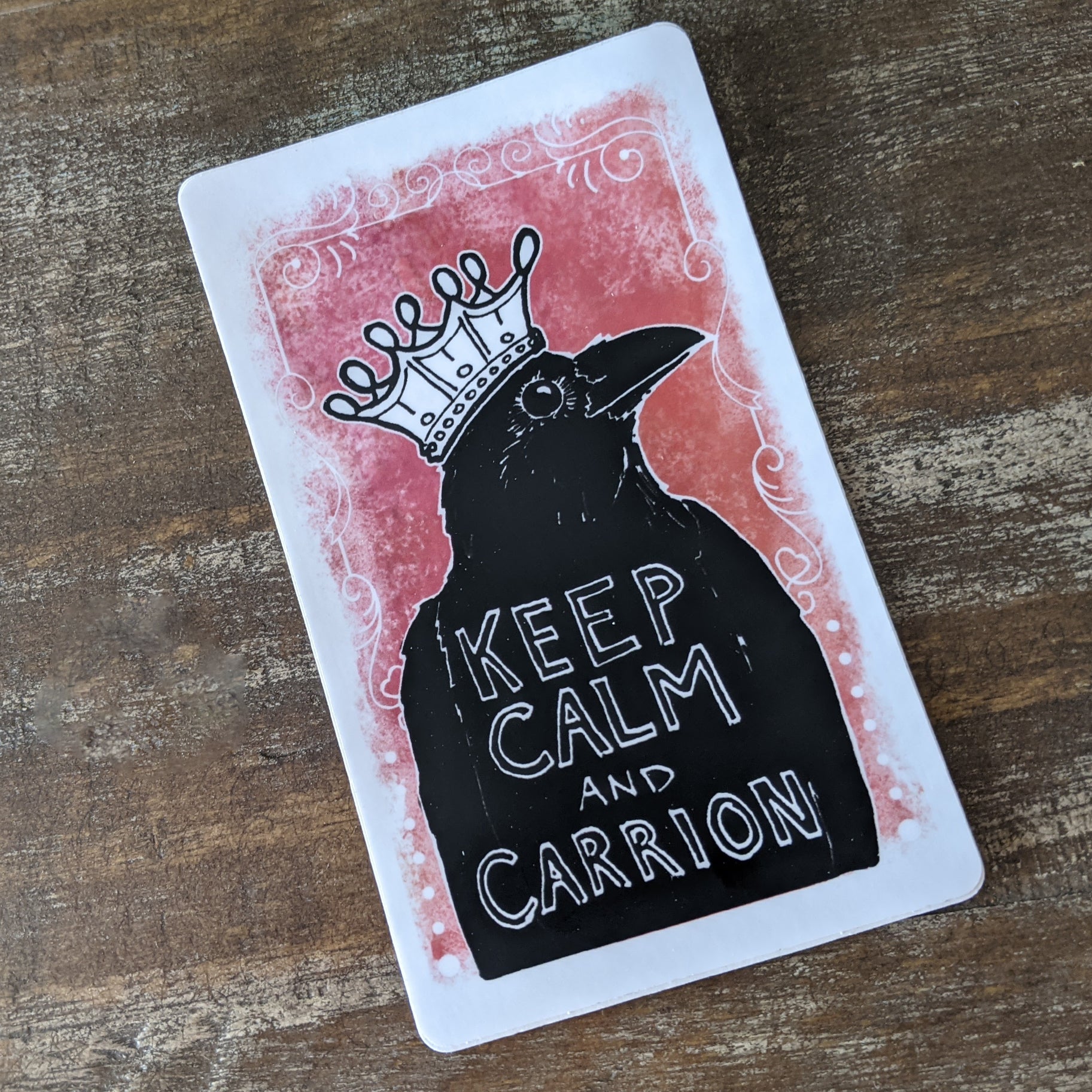 Keep Calm & Carrion Sticker - Vinyl Decal – Sarah Terrell Illustration ...