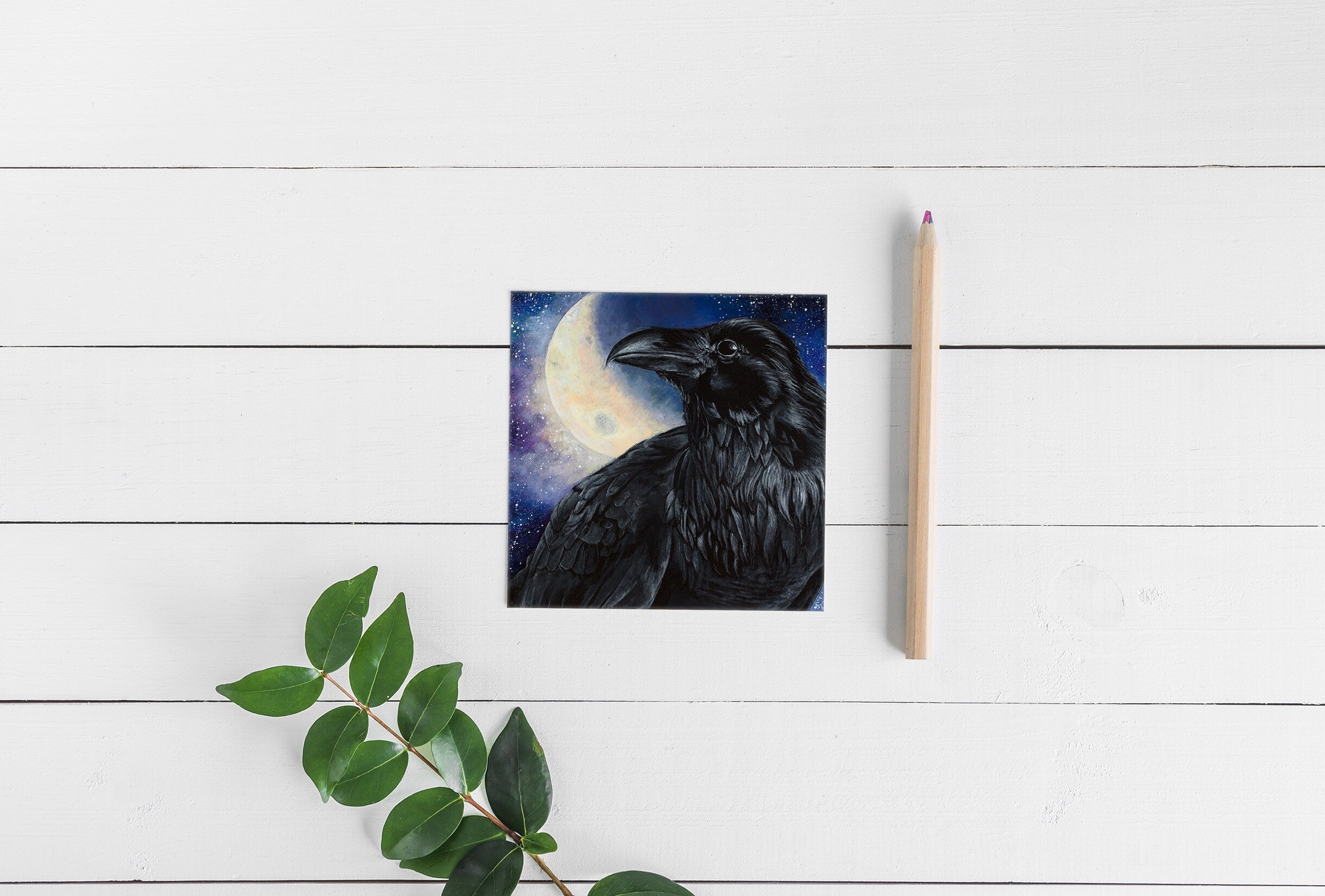 Raven Greeting Card -- Fine Art Note Card – Sarah Terrell Illustration ...